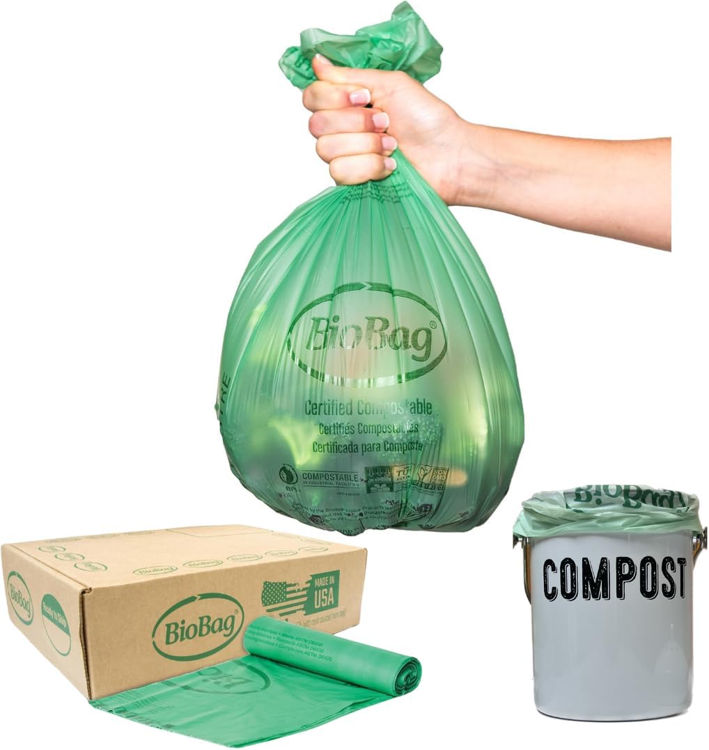 2.6 Gallon Compostable Food Scrap Bags by BioBag, 100 Count, BPI Certi ...