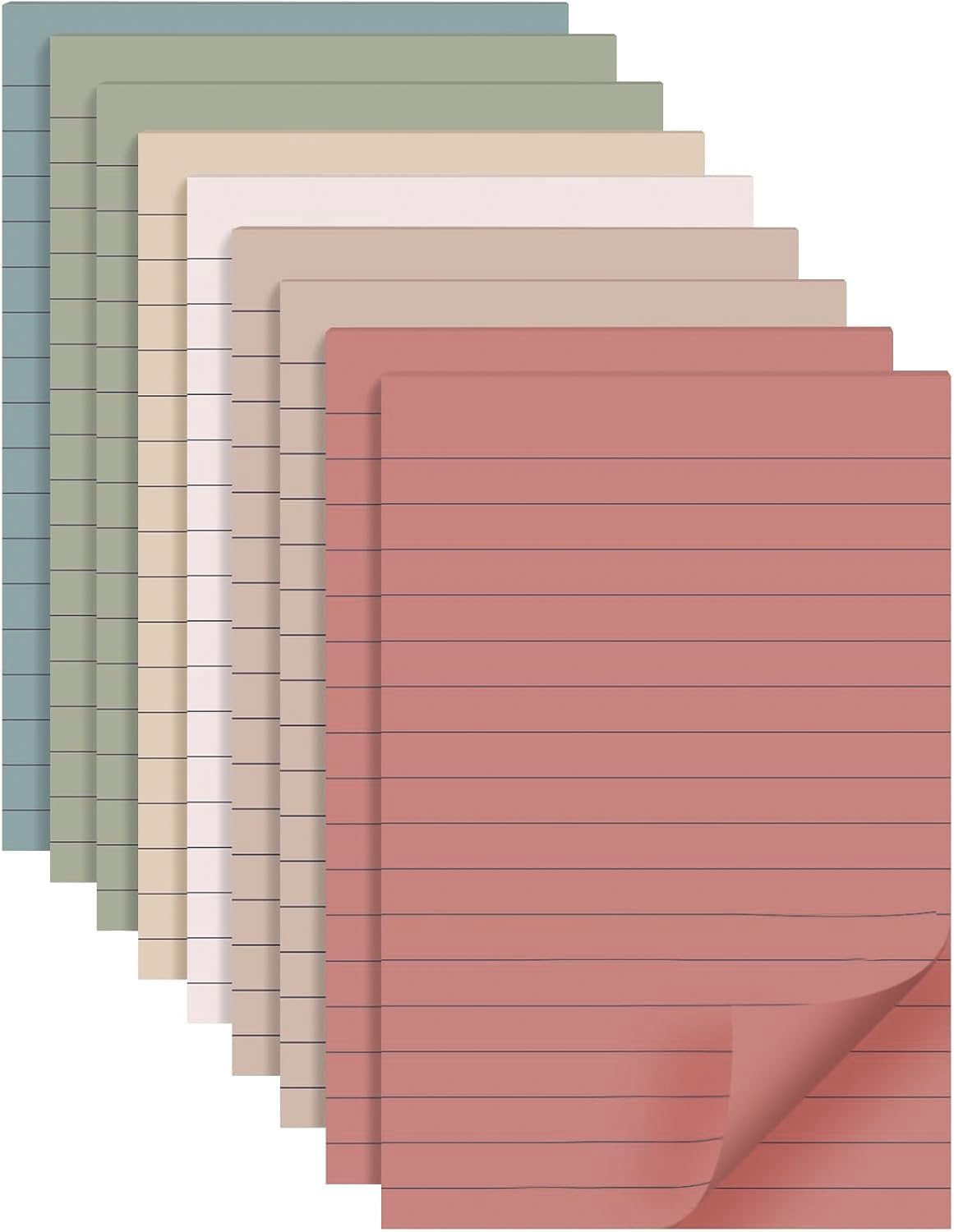 9 Pads Lined Sticky Notes 4x6 in Post, Vintage Colors Self Pad Its, Su ...