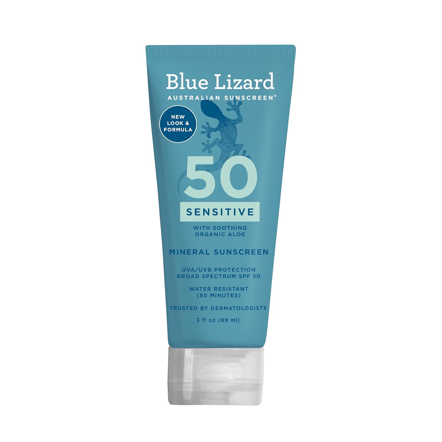 Blue Lizard Sensitive SPF 50+ Mineral Sunscreen, Water Resistant, 3 oz ...