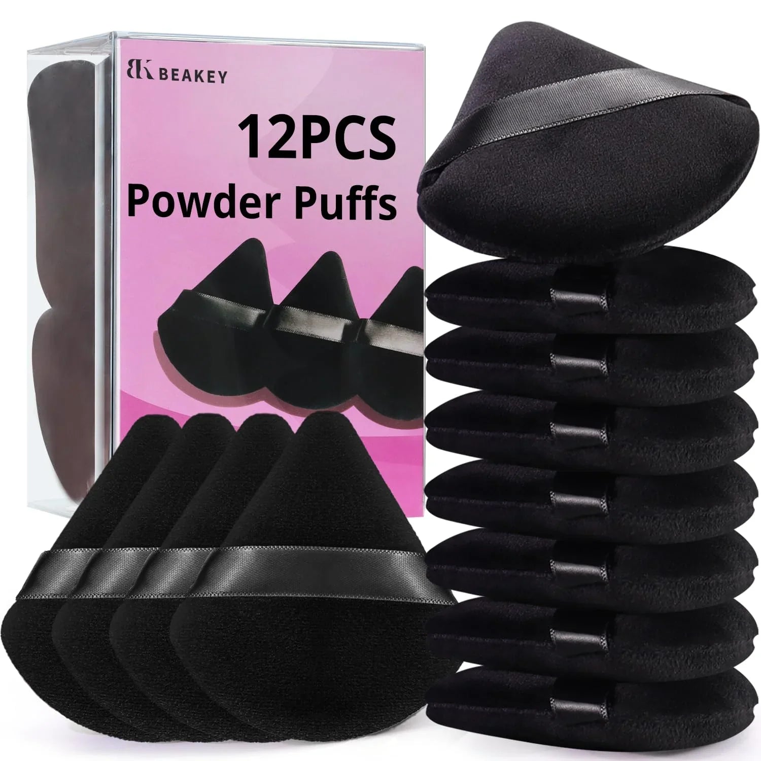 BEAKEY 12pcs Triangle Powder Puffs for Loose Powder & Foundation Makeu ...