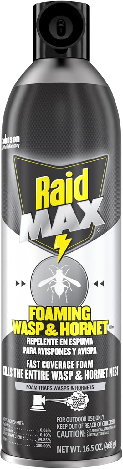 Raid Max Foaming Wasp & Hornet Killer, Fast Coverage Foam, Bug Killer ...