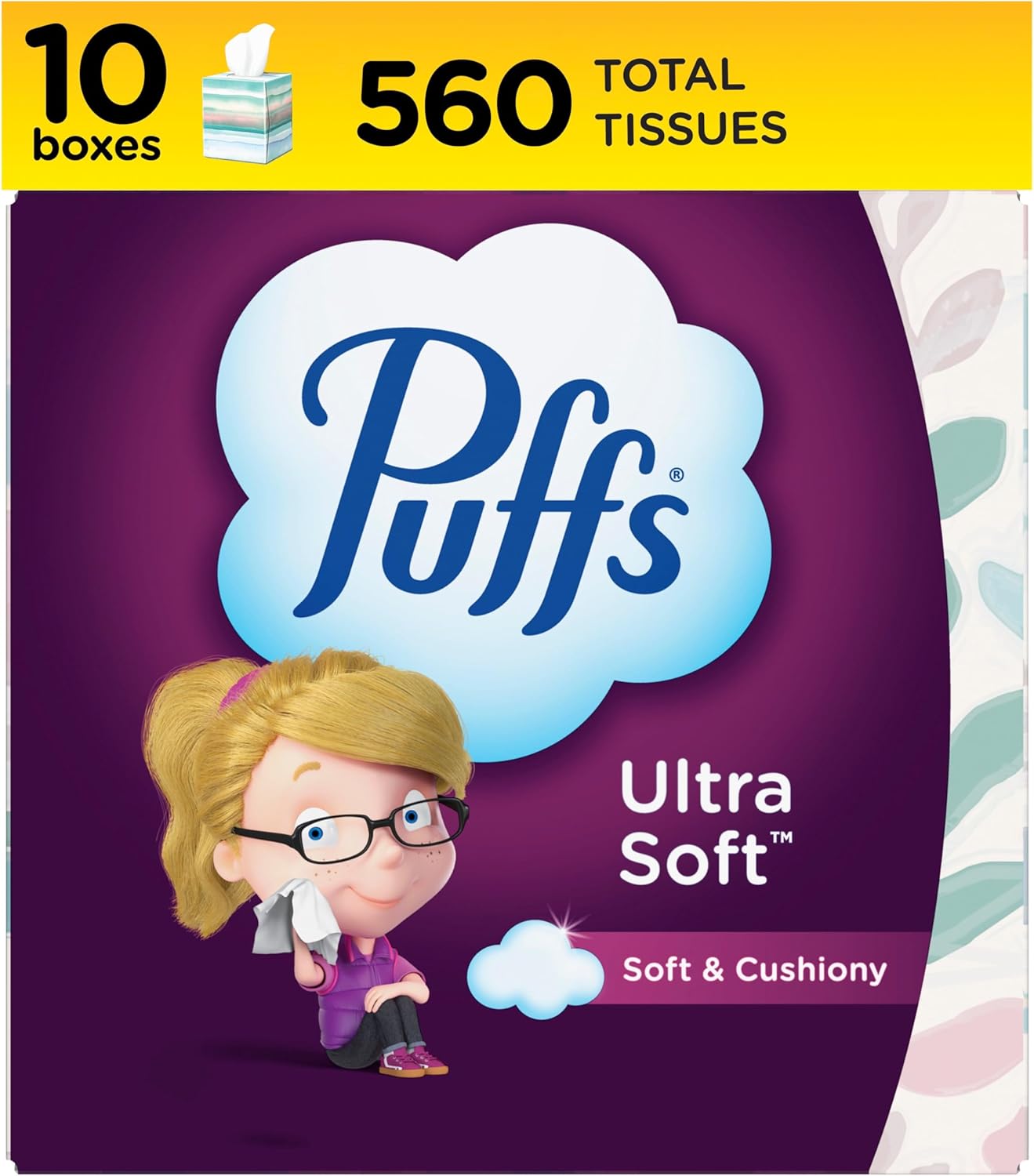 Puffs Ultra Soft Non-Lotion Tissues, 10 Cubes, 56 Tissues Per Box– Cart ...