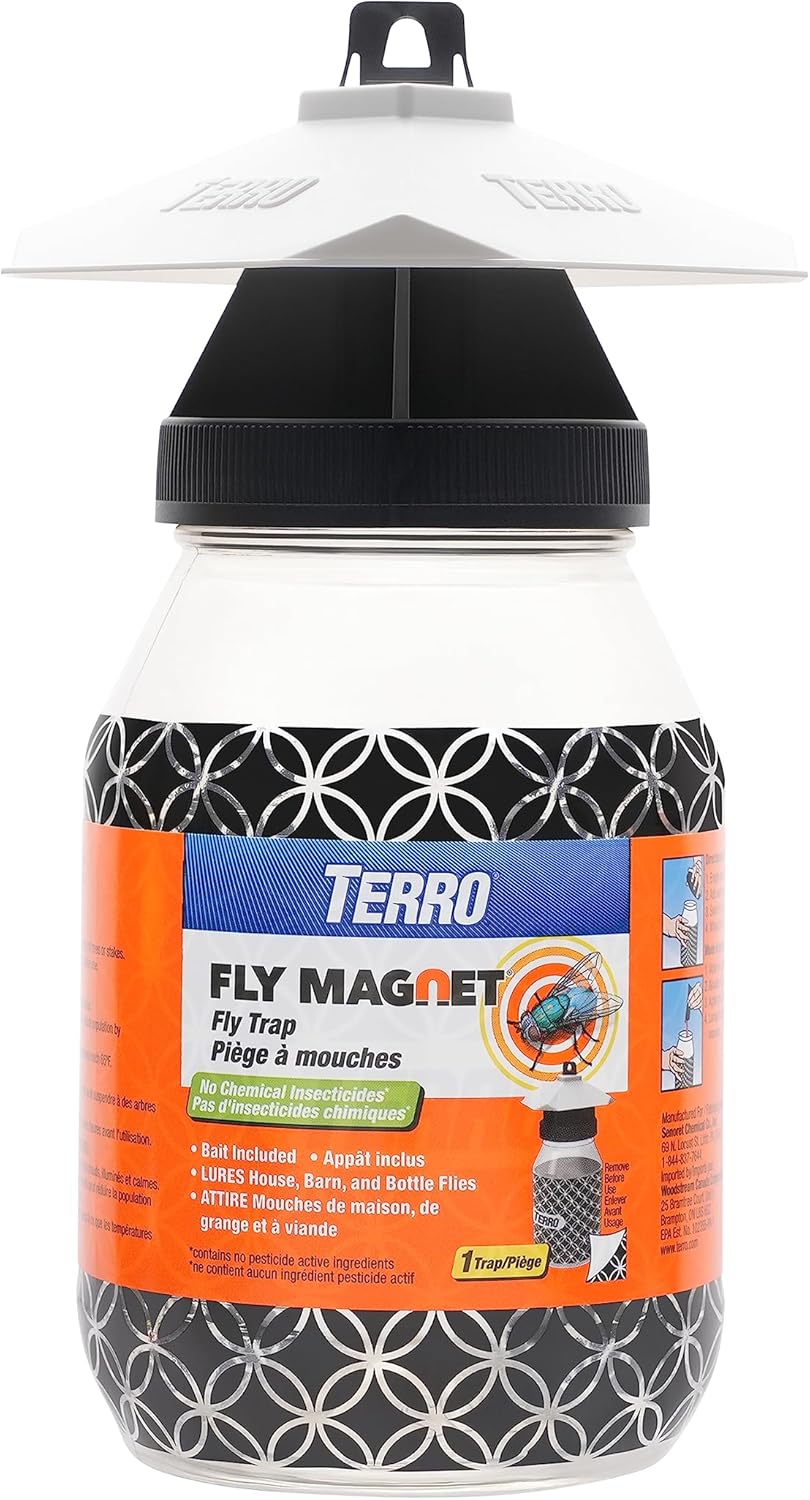 TERRO T380 Outdoor Reusable Fly Magnet Fly Trap - Poison Free Fly Kill ...