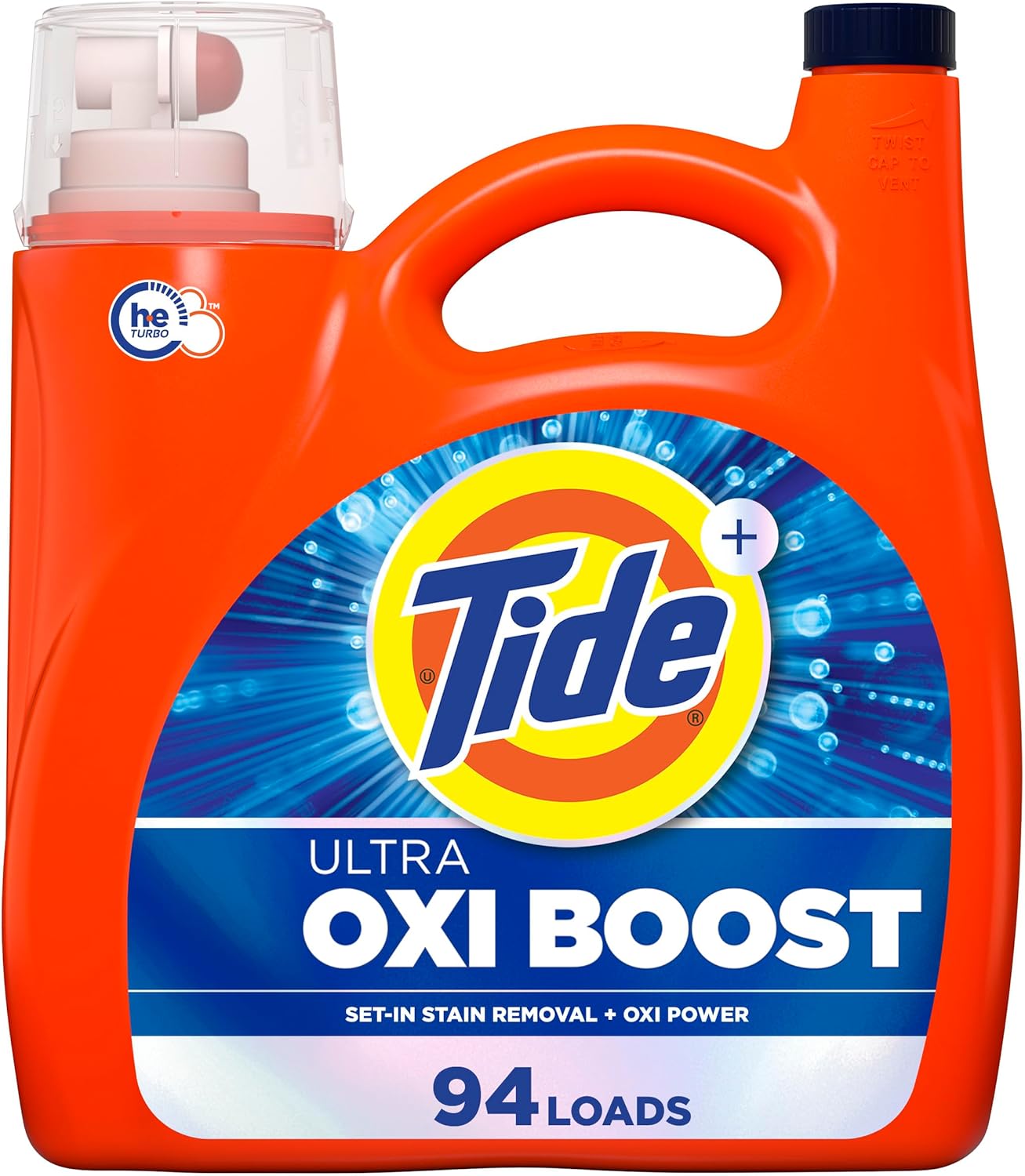 Tide Ultra Oxi Boost Liquid Laundry Detergent, 132 fl oz, 94 Loads, Ad ...