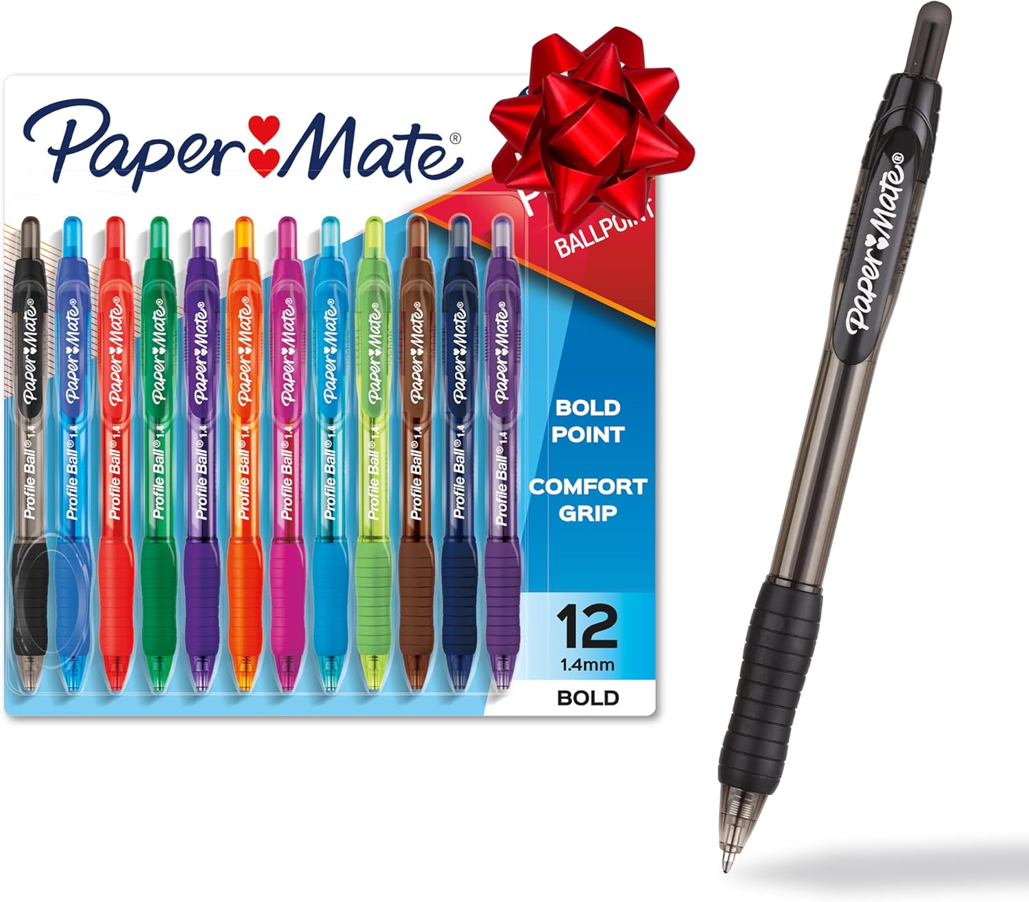 Paper Mate Profile Retractable Ballpoint Pens Bold, 1.4mm, Assorted Co ...